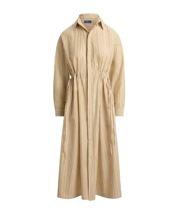 Ralph Lauren Striped Drawstring Shirt Dress