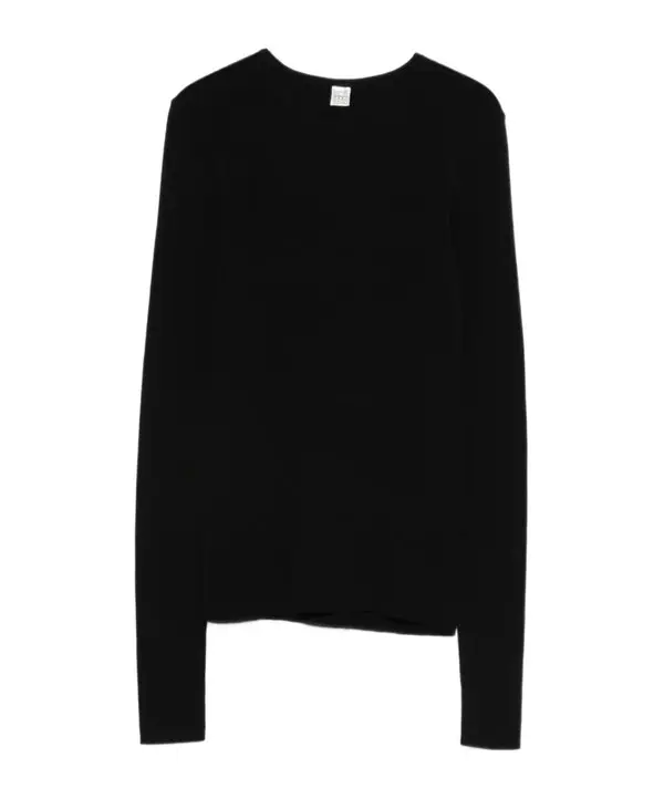TOTEME Long-sleeved Crewneck T-shirt - Black