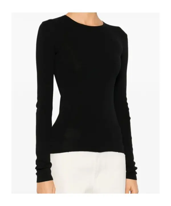 TOTEME Long-sleeved Crewneck T-shirt - Black