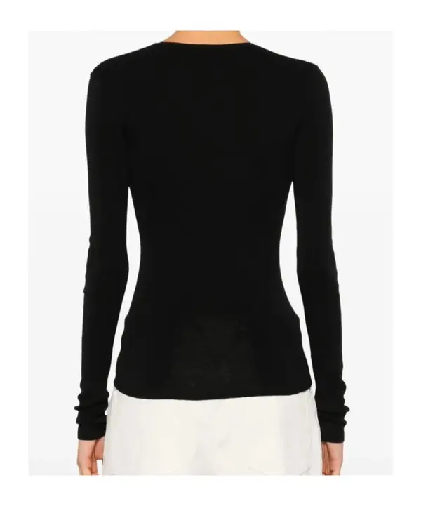 TOTEME Long-sleeved Crewneck T-shirt - Black