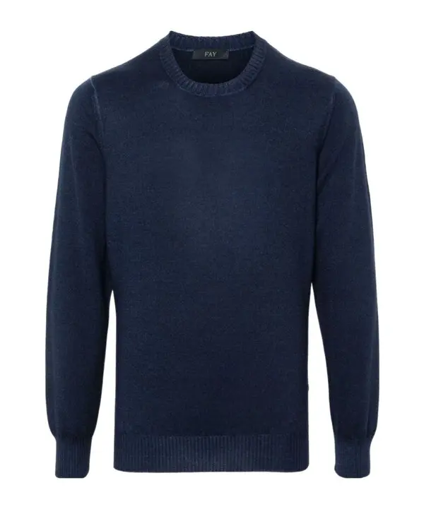 FAY Logo-embroidered Crewneck Jumper - Black