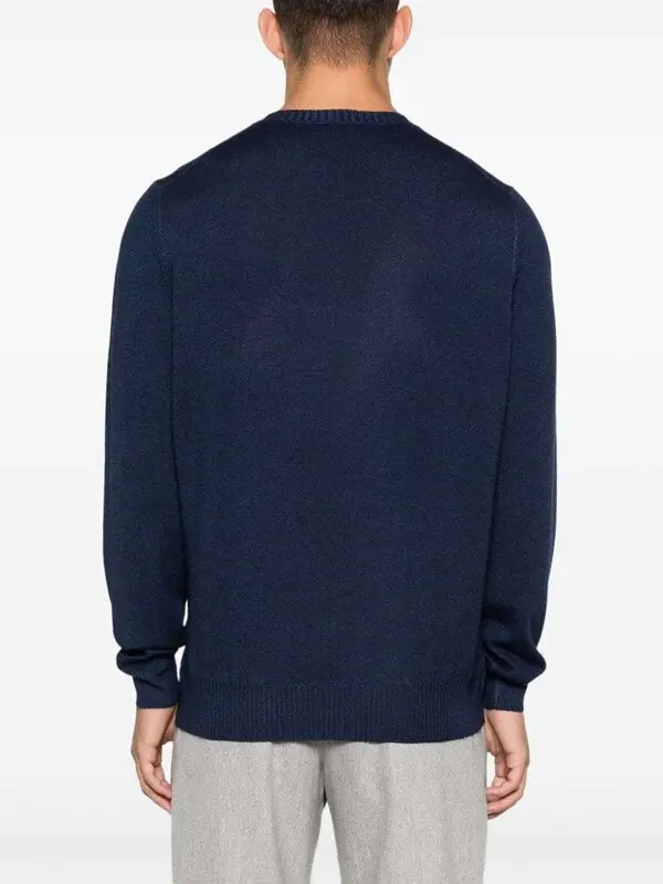 FAY Logo-embroidered Crewneck Jumper - Black