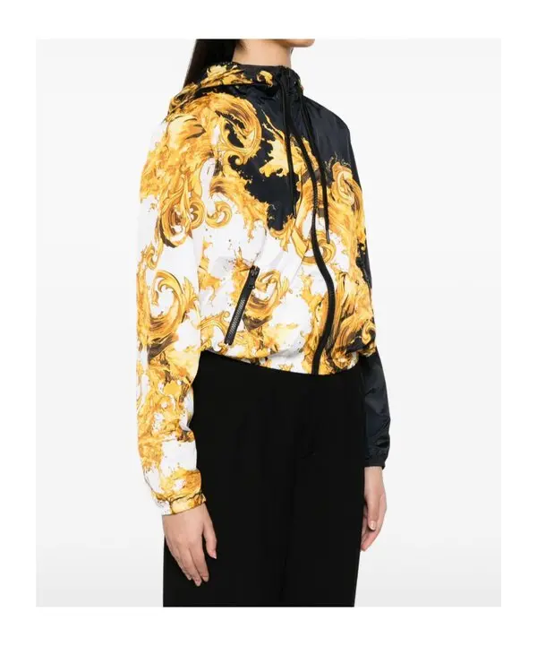 Versace Baroque Print Hooded Zip-up Jacket