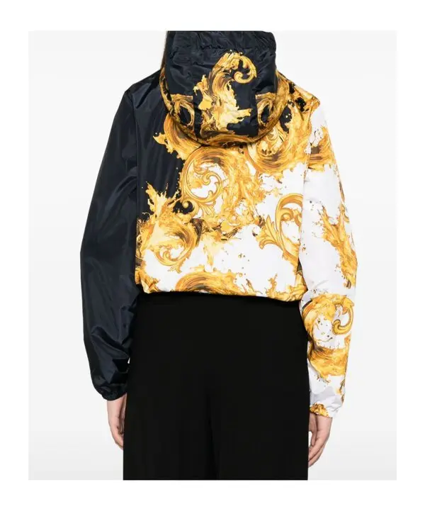 Versace Baroque Print Hooded Zip-up Jacket