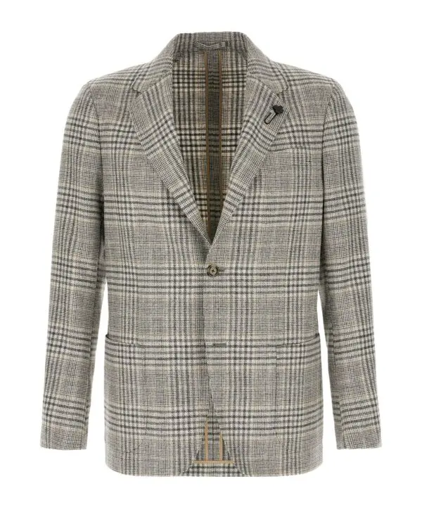 LARDINI Single-breasted Checked Blazer