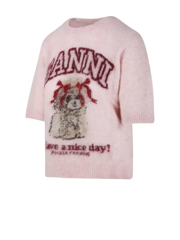 GANNI Graphic Knitted T-shirt