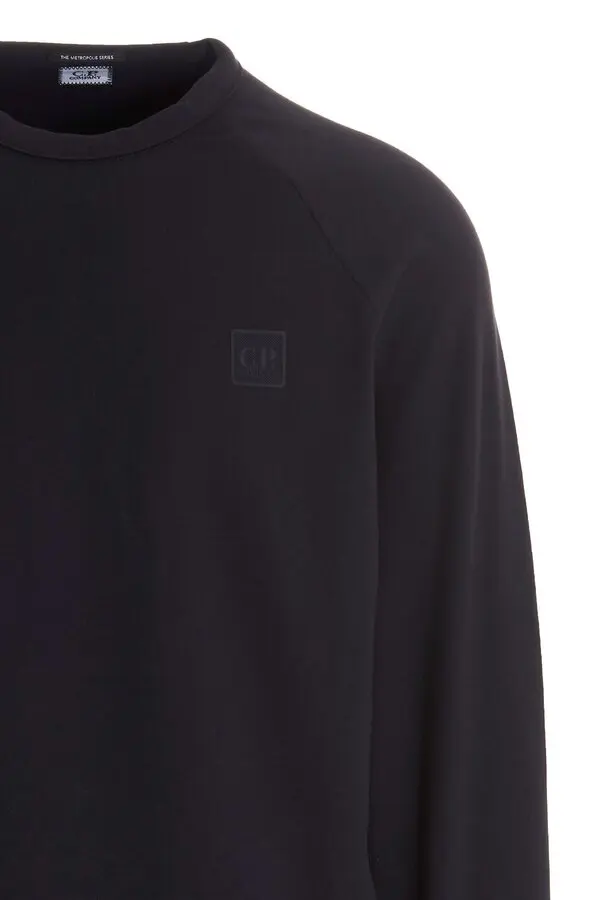 C.P. COMPANY Logo Patch Crewneck Sweatshirt - Black