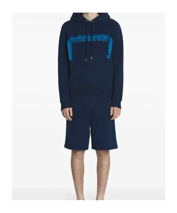 LANVIN Curb-lace Drawstring Hoodie - Midnight Blue