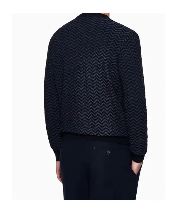 Giorgio Armani Plated Chevron Crewneck Jumper