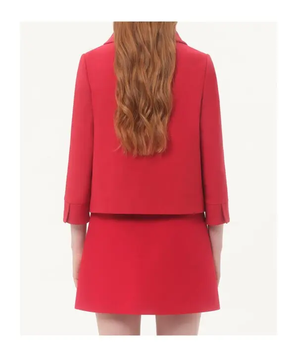 Valentino Garavani Crepe Couture Cropped Jacket With Jewel Detail