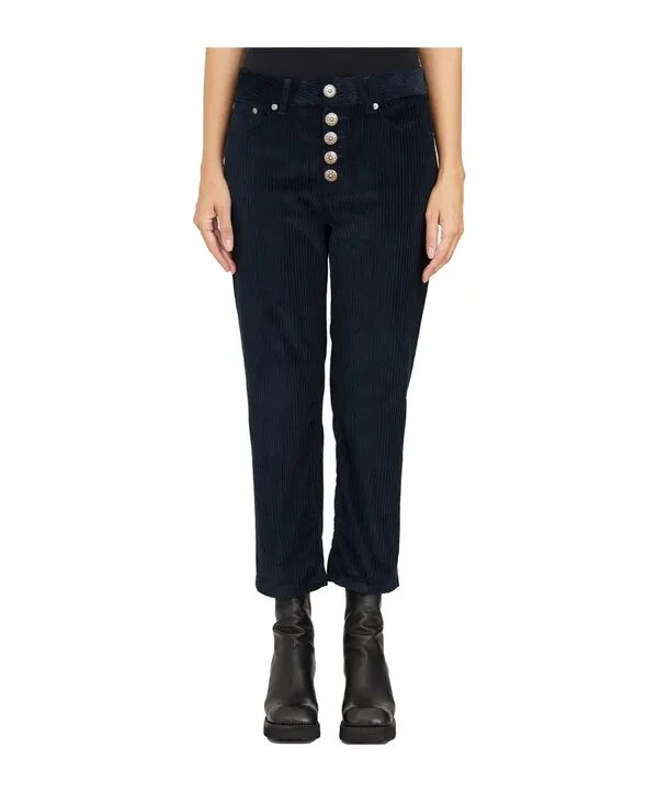 DONDUP Corduroy Button-front Casual Pants - Black