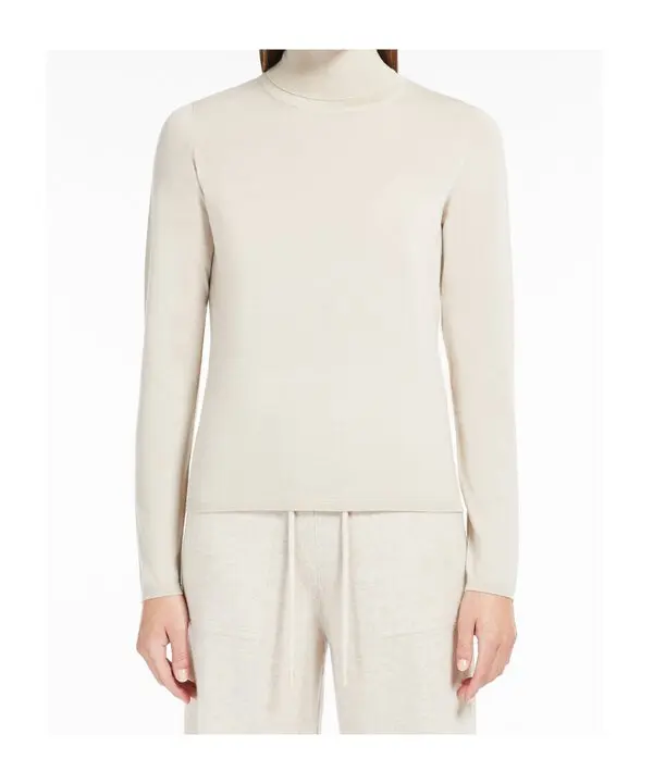 Max Mara Veloce Turtleneck Long-sleeved Jumper - Beige