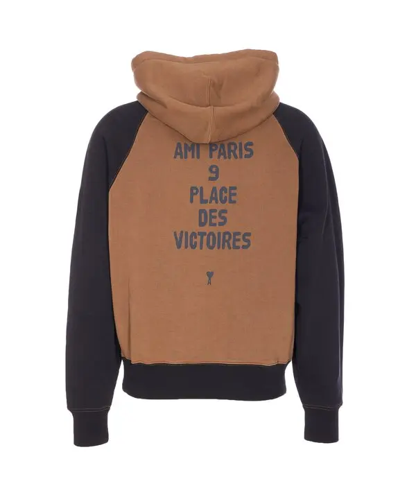 Ami Raglan Sleeve Embroidered Hoodie