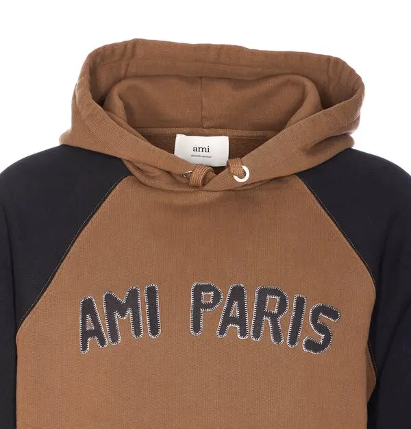 Ami Raglan Sleeve Embroidered Hoodie