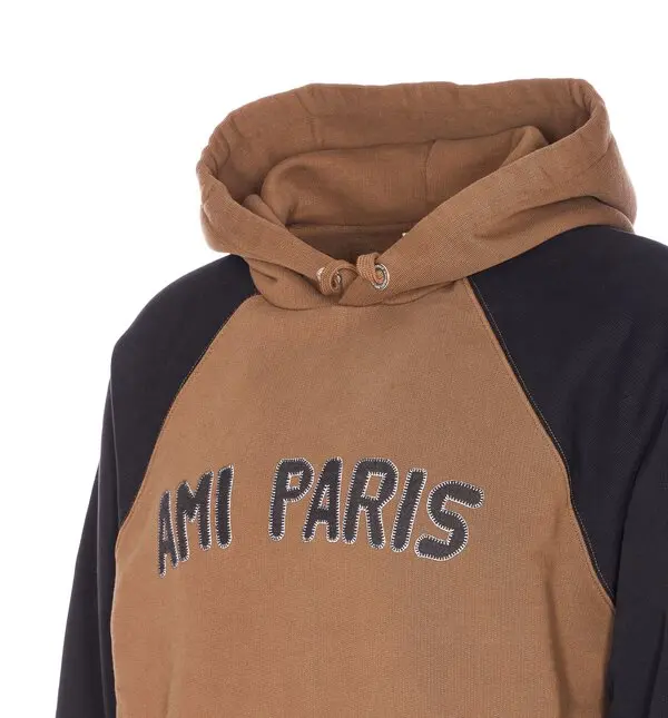 Ami Raglan Sleeve Embroidered Hoodie