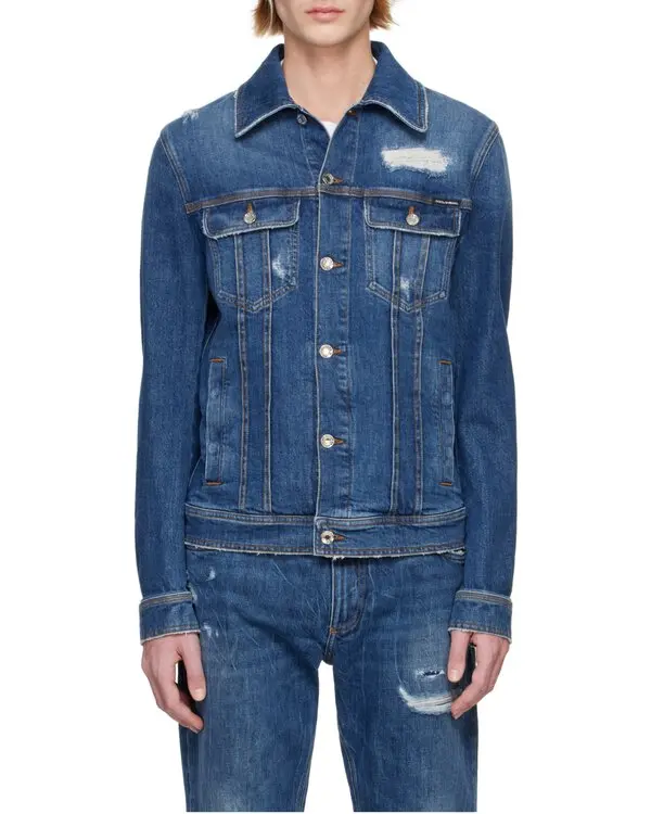 Dolce & Gabbana Buttoned Denim Jacket - Blue