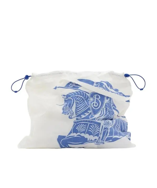 Burberry Ekd Logo-printed Drawstring Tote Bag - White