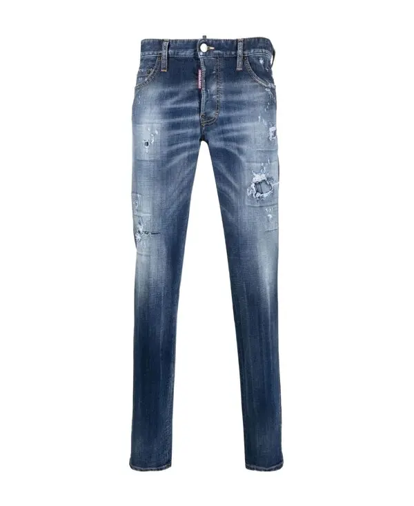Dsquared2 Mid-wash Distressed Slim Fit Jeans