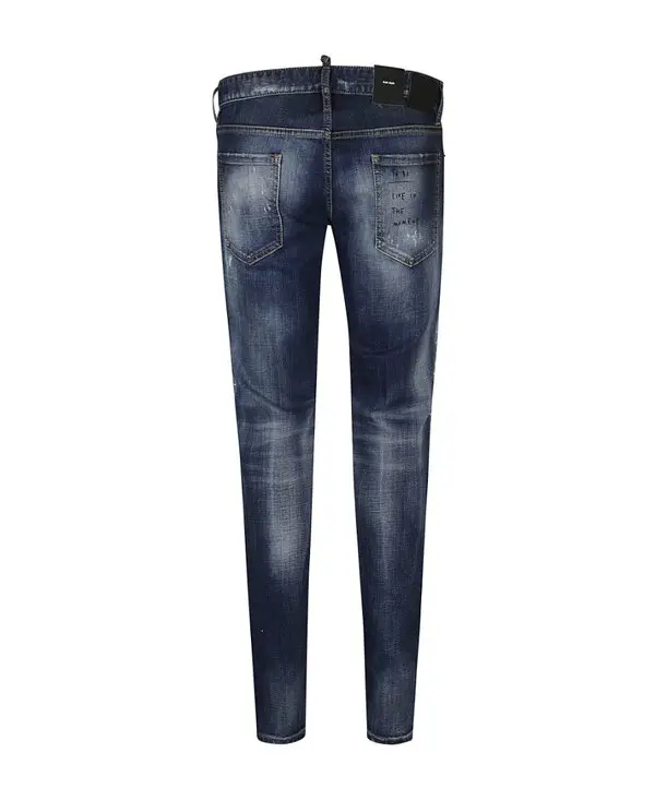 Dsquared2 Mid-wash Distressed Slim Fit Jeans