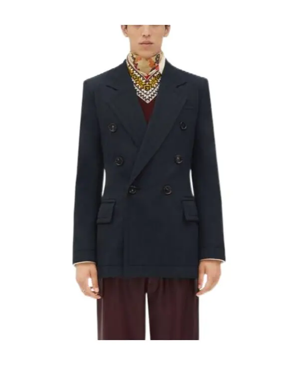 Bottega Veneta Double Breasted Wool Twill Jacket
