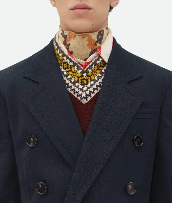 Bottega Veneta Double Breasted Wool Twill Jacket