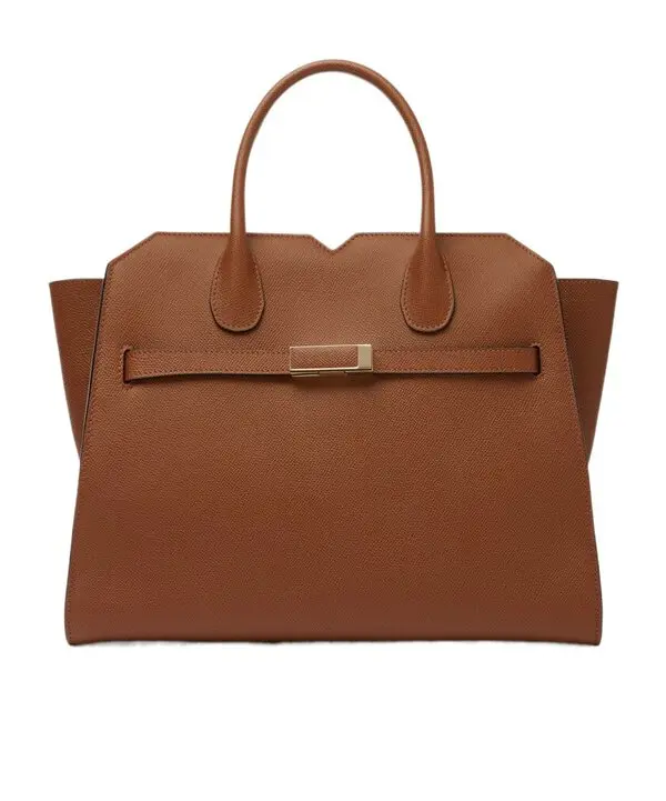 VALEXTRA Milano Medium Top Handle Bag - Chocolate Brown