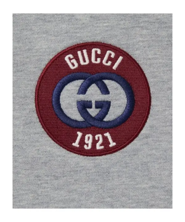 Gucci Felted Cotton Zipped Jacket With Patch And Embroidery - Grey