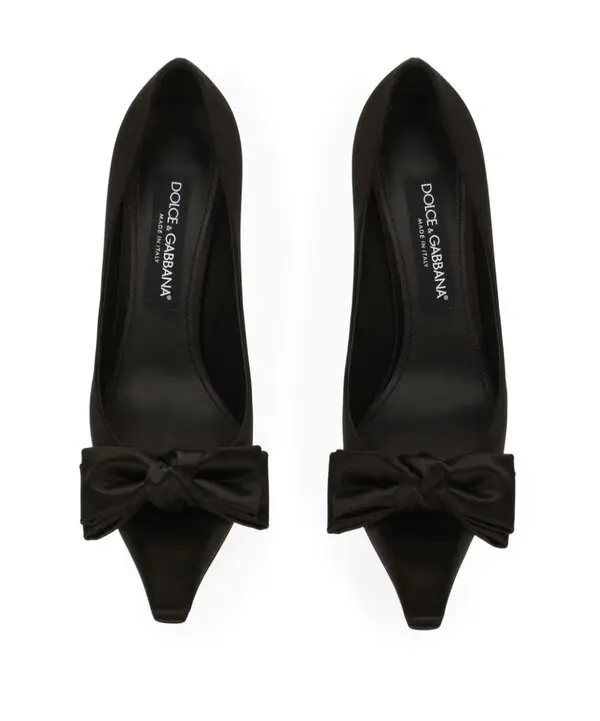 Dolce & Gabbana Bow Detailed Satin Pumps