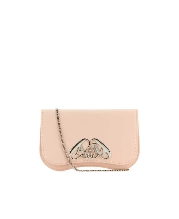 Alexander McQueen Logo Plaque Foldover Crossbody Bag