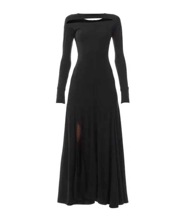 Victoria Beckham Long-sleeved Cut-out Dress With Side Slit