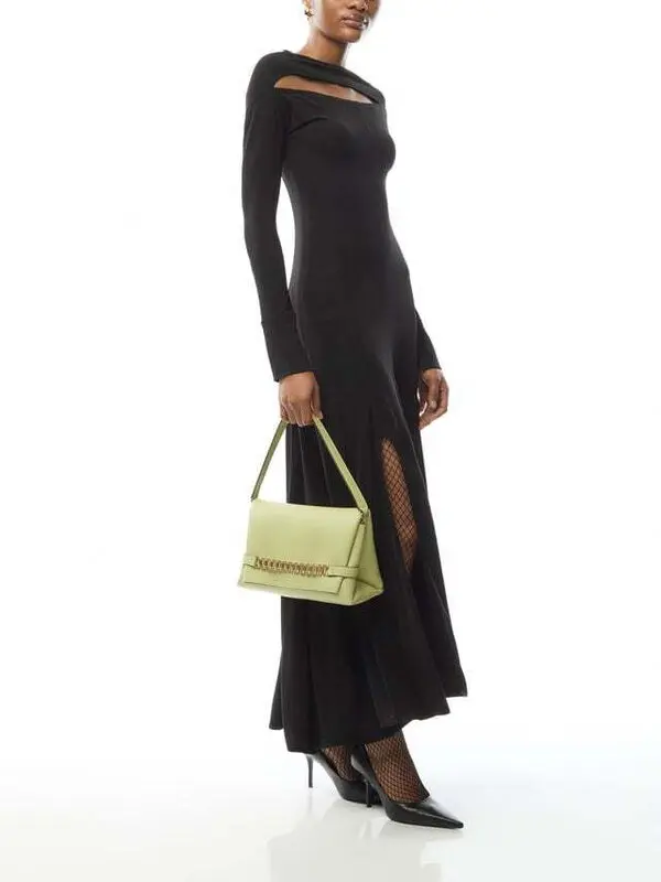 Victoria Beckham Long-sleeved Cut-out Dress With Side Slit