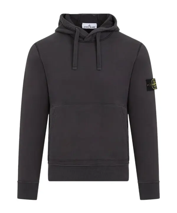 Stone Island Compass Patch Drawstring Hoodie - Charcoal Grey