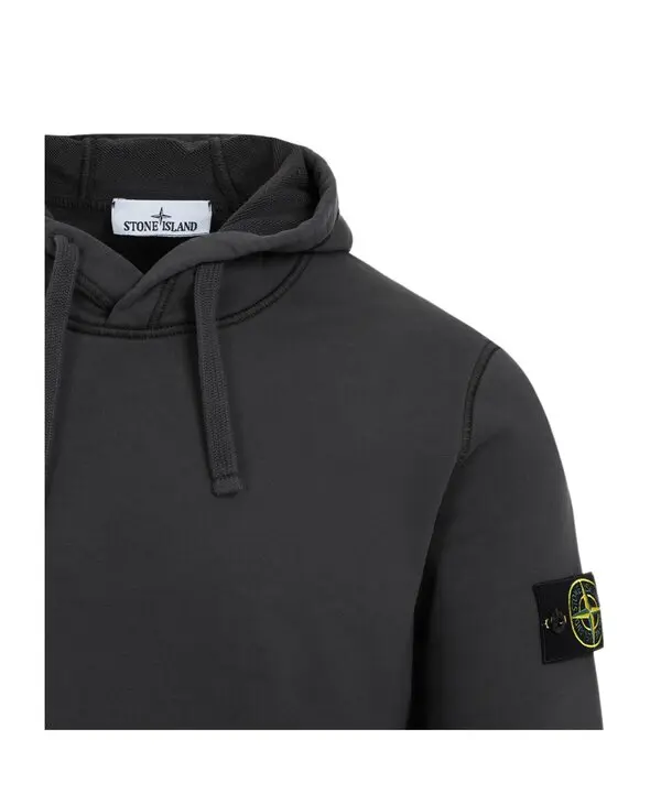 Stone Island Compass Patch Drawstring Hoodie - Charcoal Grey