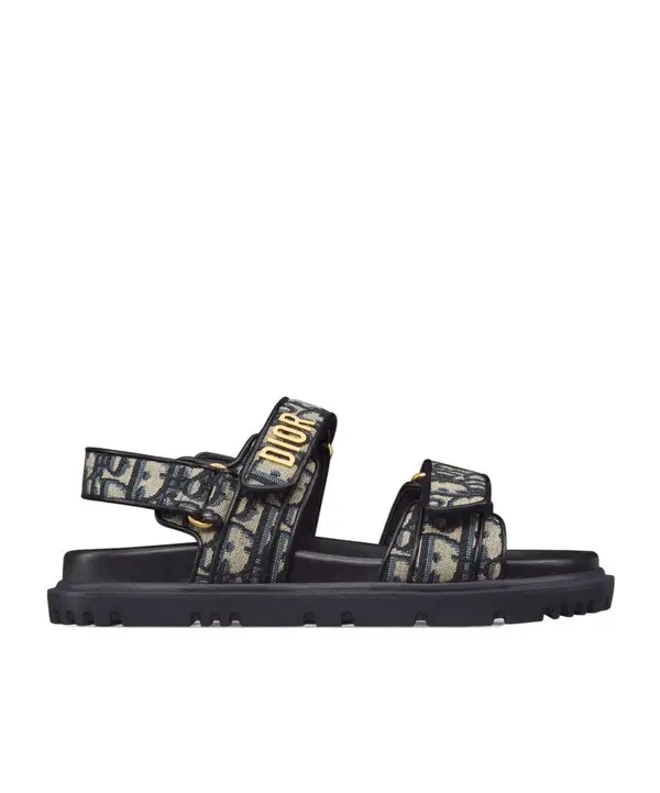 Dior Dioract Sandal With Oblique Motif - Black
