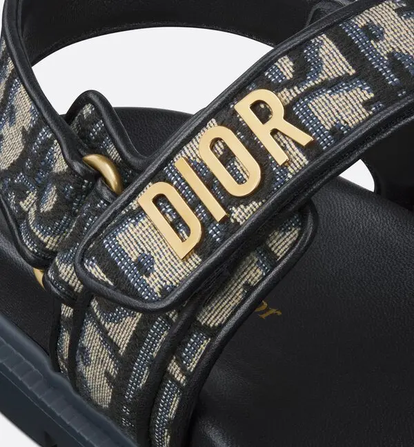 Dior Dioract Sandal With Oblique Motif - Black