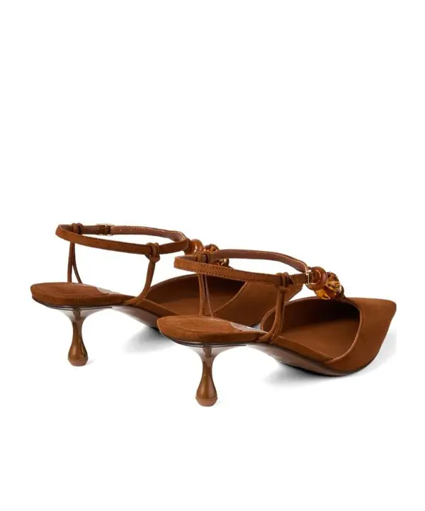 JIMMY CHOO Lauri Bead-embellished Pumps - Brown