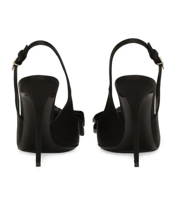 Dolce & Gabbana Satin Slingback Heels With Bow Detail