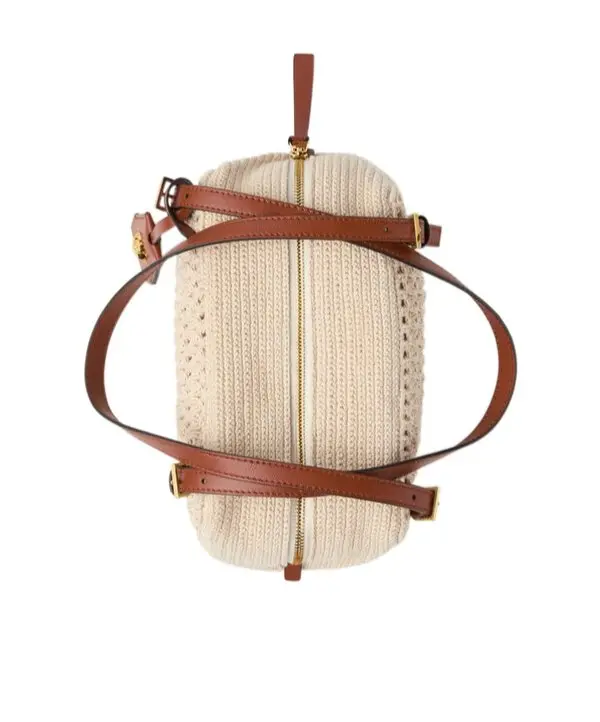 Versace Raffia Shoulder Bag - Nude
