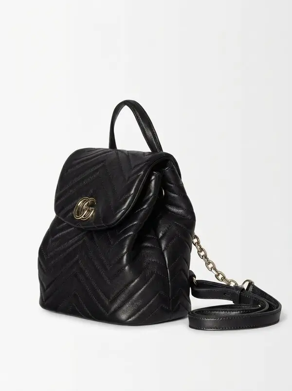 Gucci Gg Marmont Quilted Mini Backpack - Black