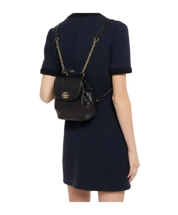 Gucci Gg Marmont Quilted Mini Backpack - Black