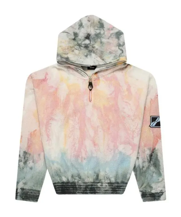 We11Done Tie-dye Zip-up Hooded Sweater - Gray