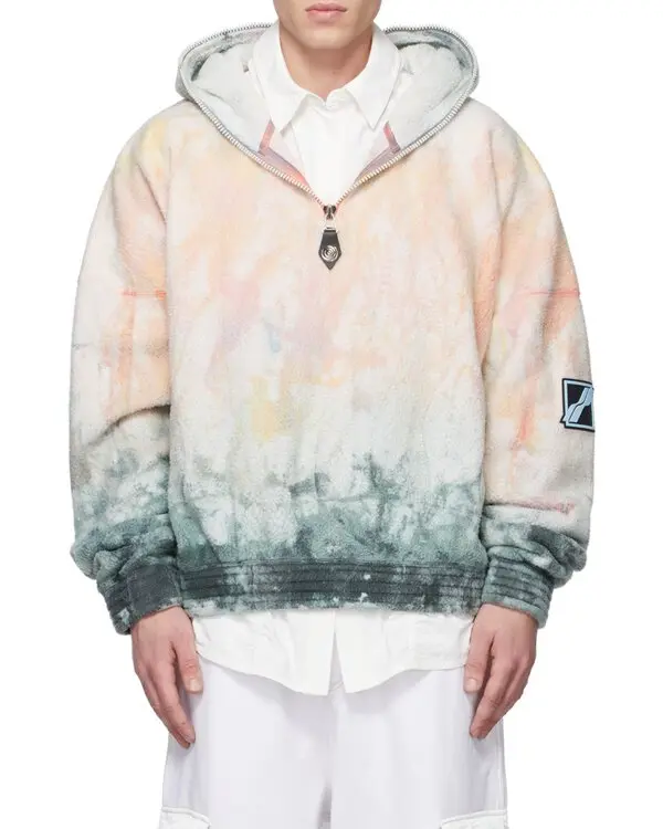 We11Done Tie-dye Zip-up Hooded Sweater