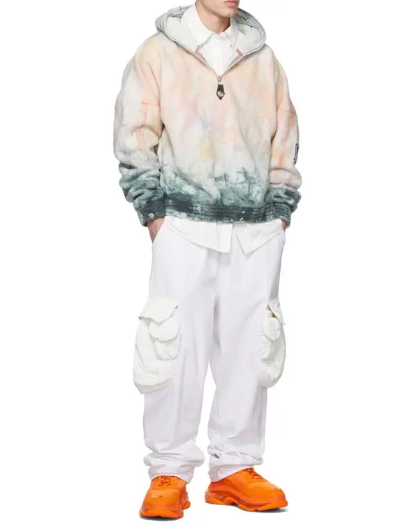 We11Done Tie-dye Zip-up Hooded Sweater