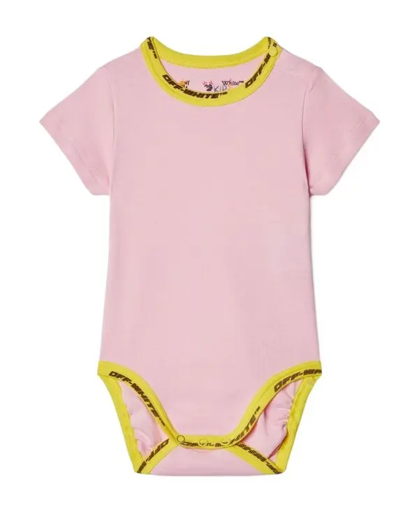 Off-White Logo Trimmed Babygrow - Pink