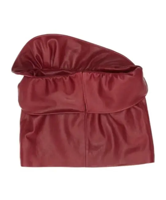 Magda Butrym Mini Leather Skirt With Ruffled Hem - Red