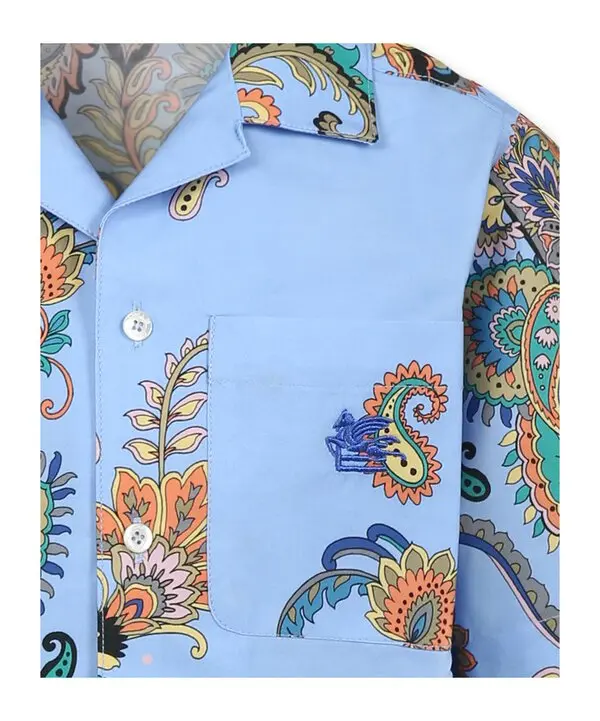 Etro Short Sleeve Paisley Print Shirt With Patch Pockets