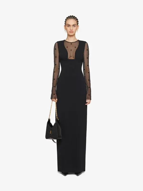 Givenchy Sable Stretch And 4g Tulle Gown