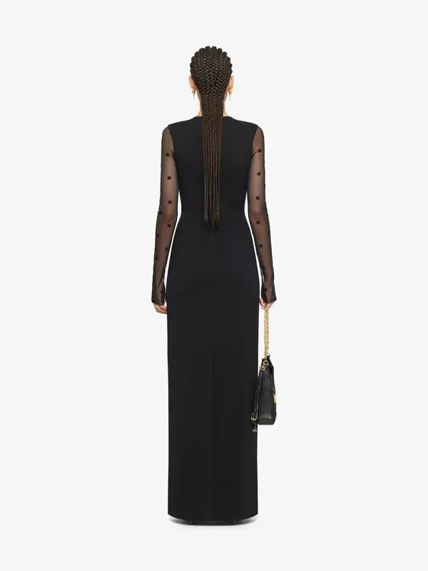 Givenchy Sable Stretch And 4g Tulle Gown