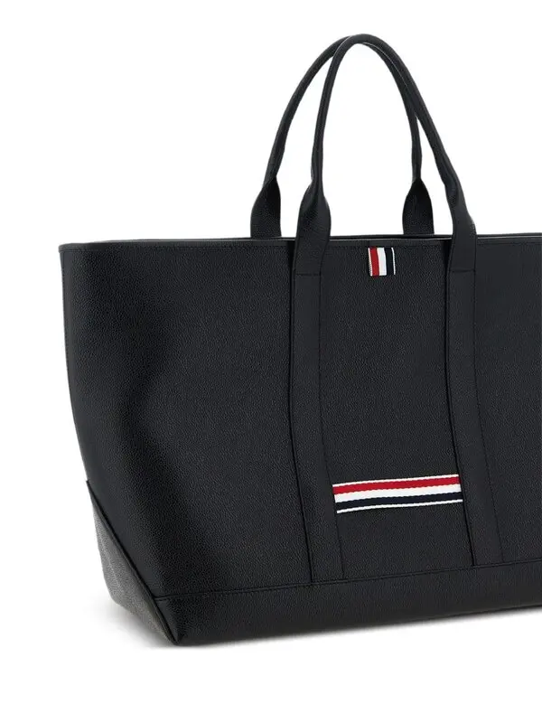Thom Browne Medium Leather Tote Bag - Black