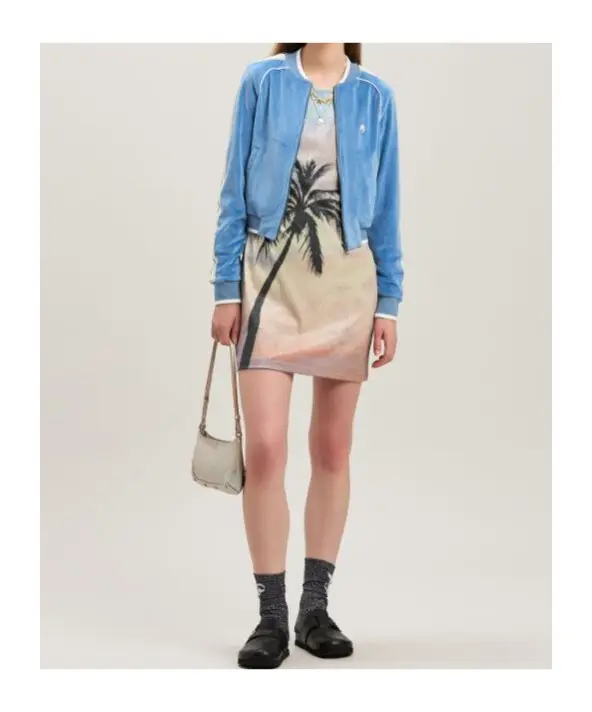 Palm Angels Sunrise Palm Lurex Mini Dress